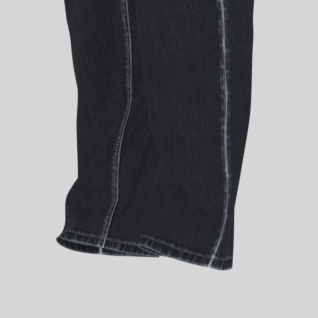 Realistic Mens Black Jeans hi res textures 16 k model - TurboSquid 2162936