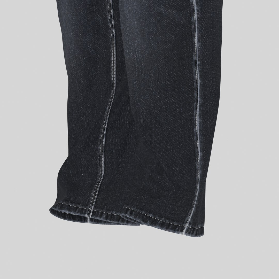 Realistic Mens Black Jeans hi res textures 16 k model - TurboSquid 2162936