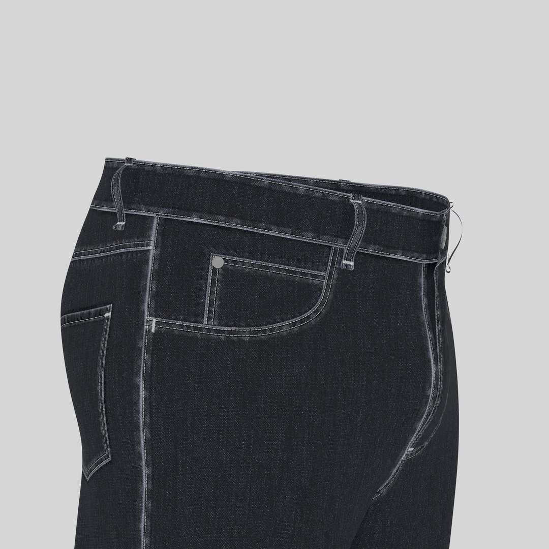 Realistic Mens Black Jeans hi res textures 16 k model - TurboSquid 2162936