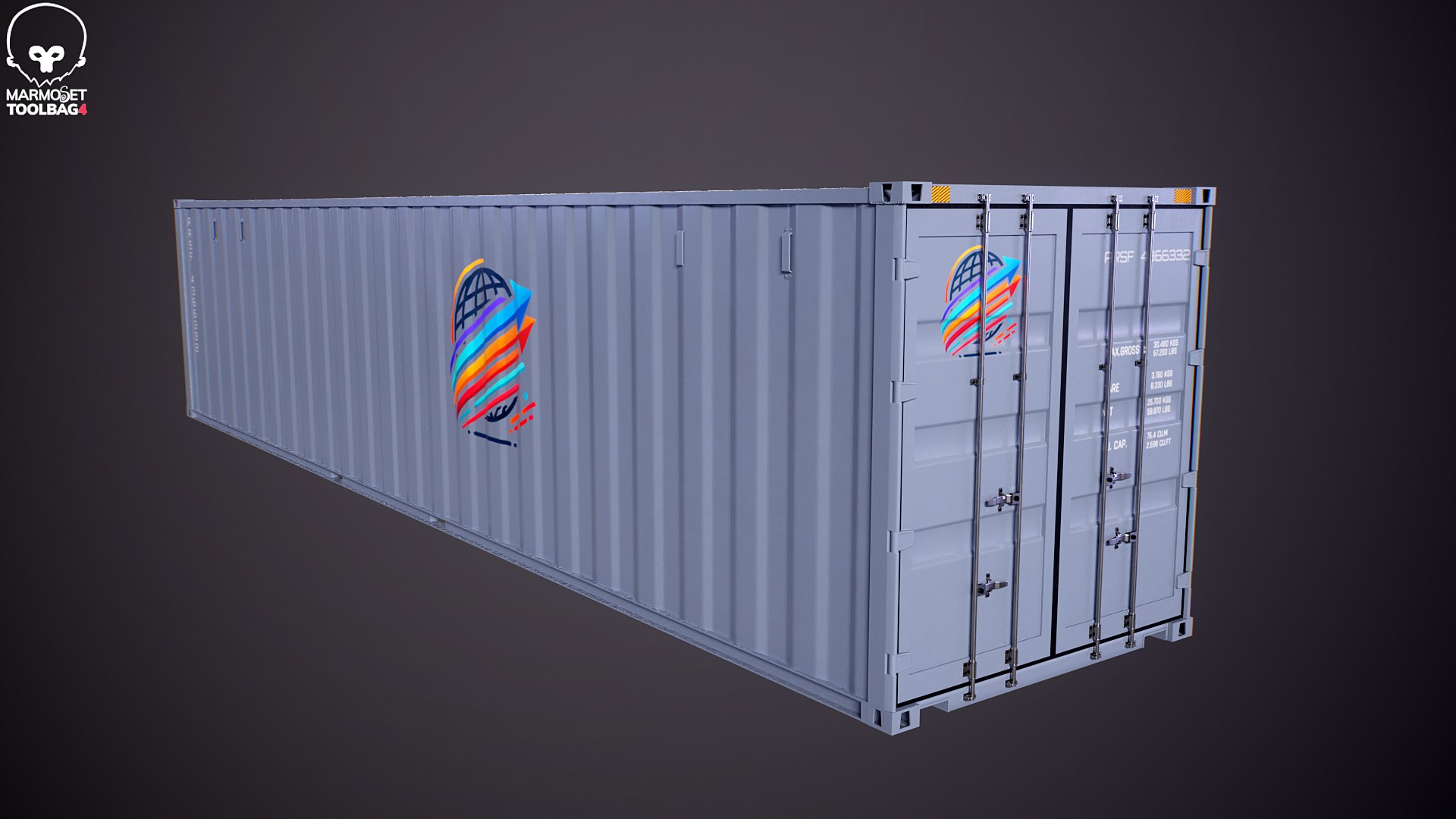 Intermodal Shipping Container 40-foot-long Grey Model - TurboSquid 2287481