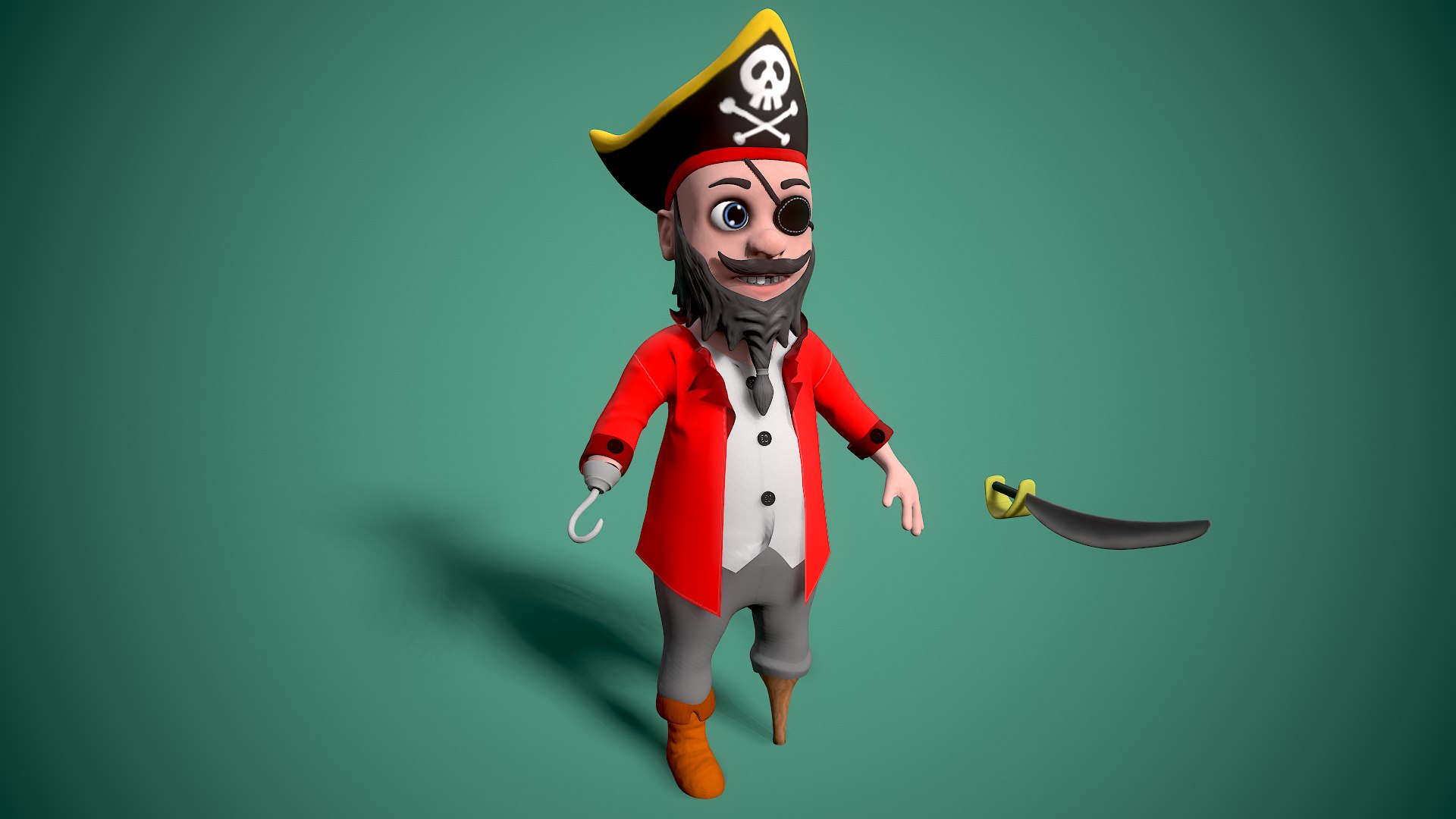 Pirate Cartoon Toon 3D Model - TurboSquid 1706168