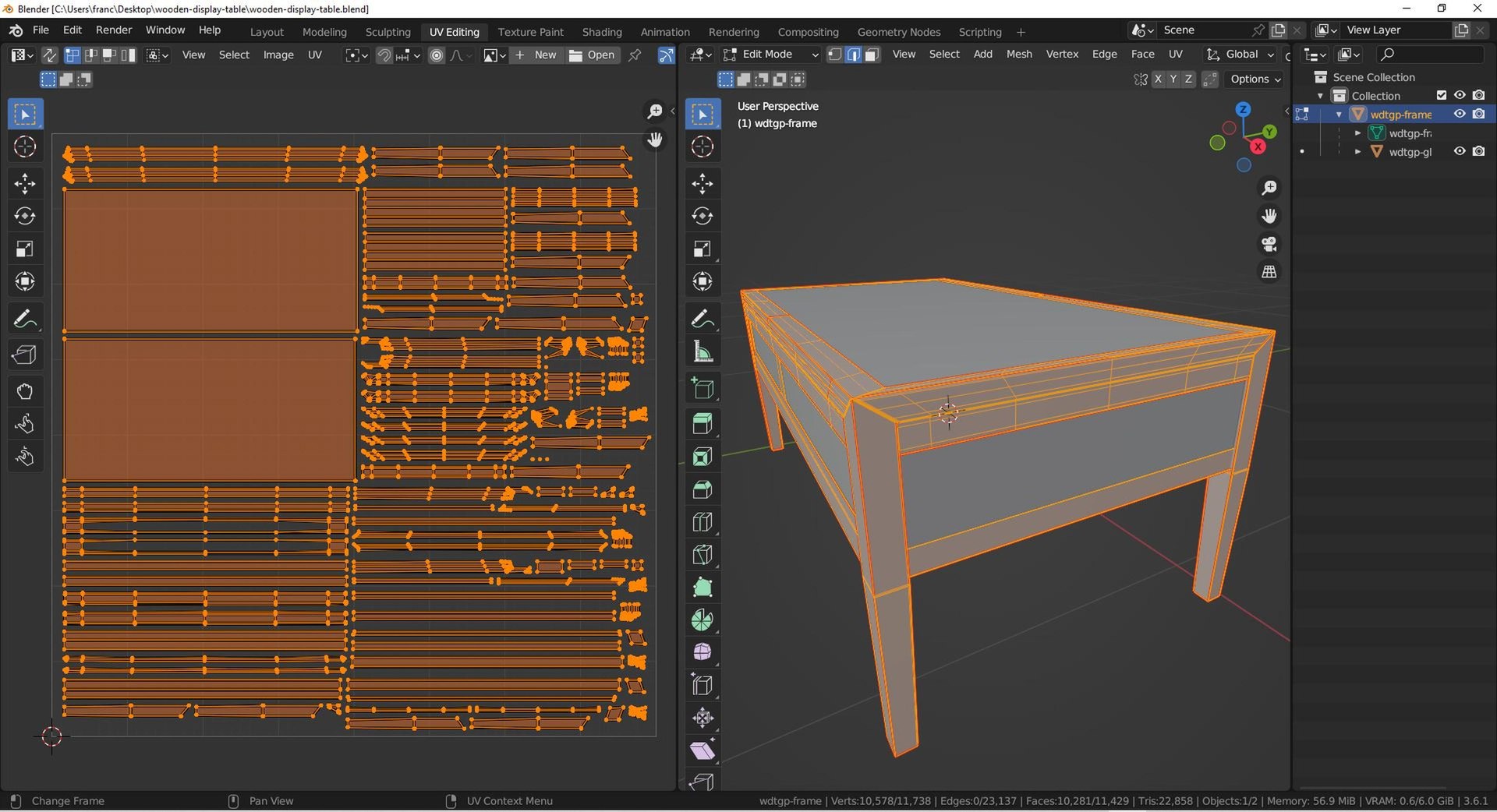 3D Wooden Display Table With Glass Panels - TurboSquid 2120593
