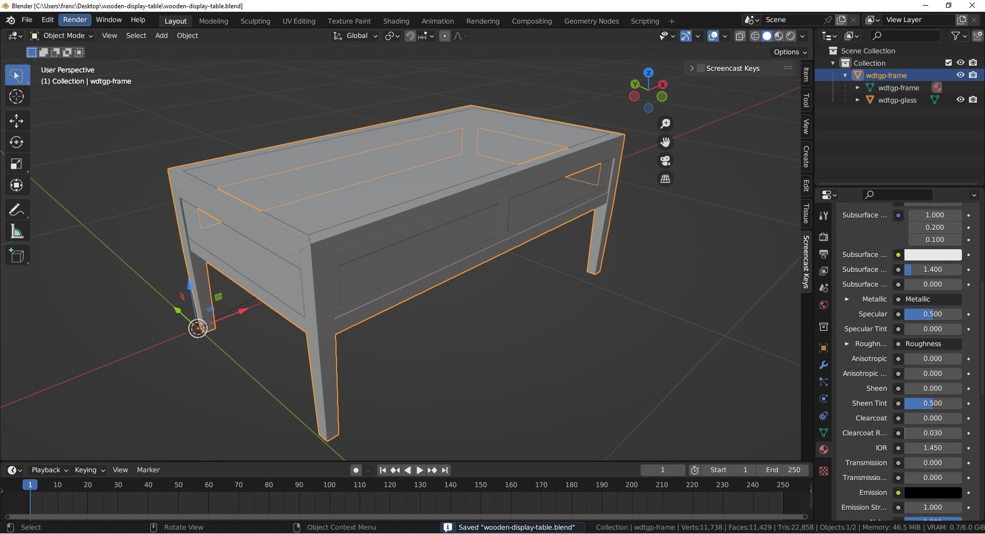 3D Wooden Display Table With Glass Panels - TurboSquid 2120593