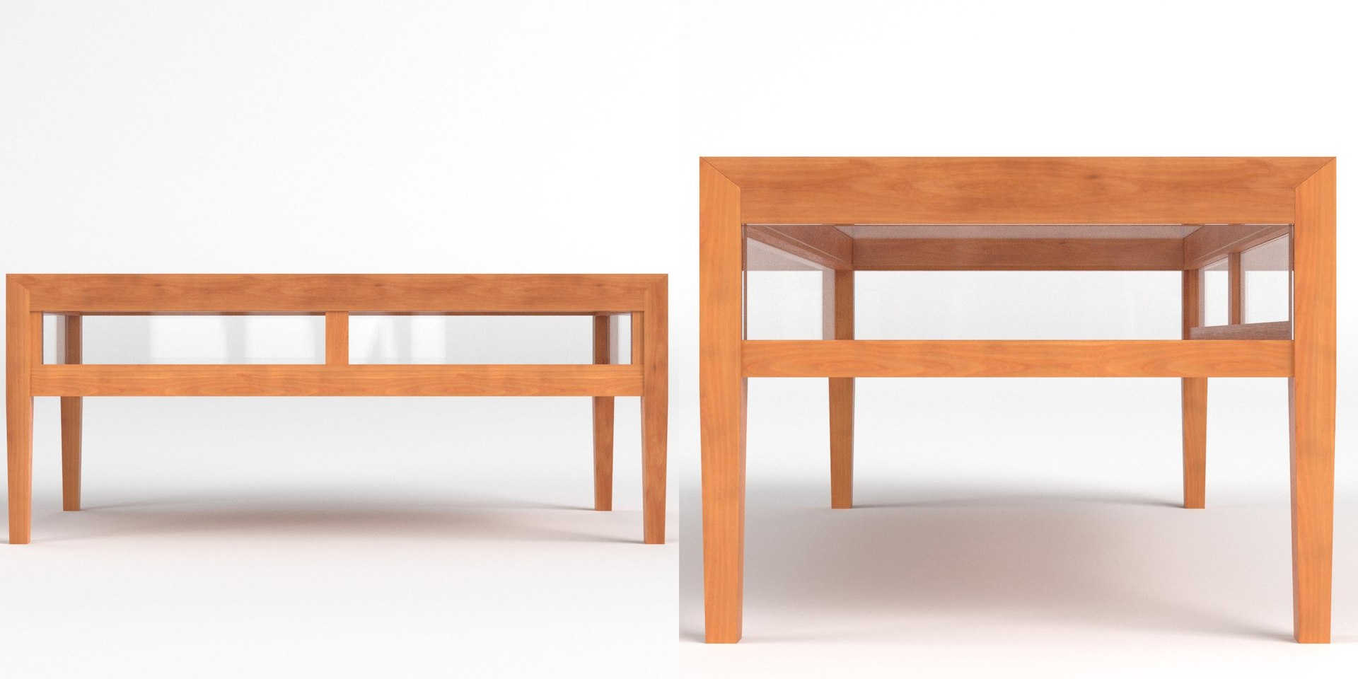 3D Wooden Display Table With Glass Panels - TurboSquid 2120593