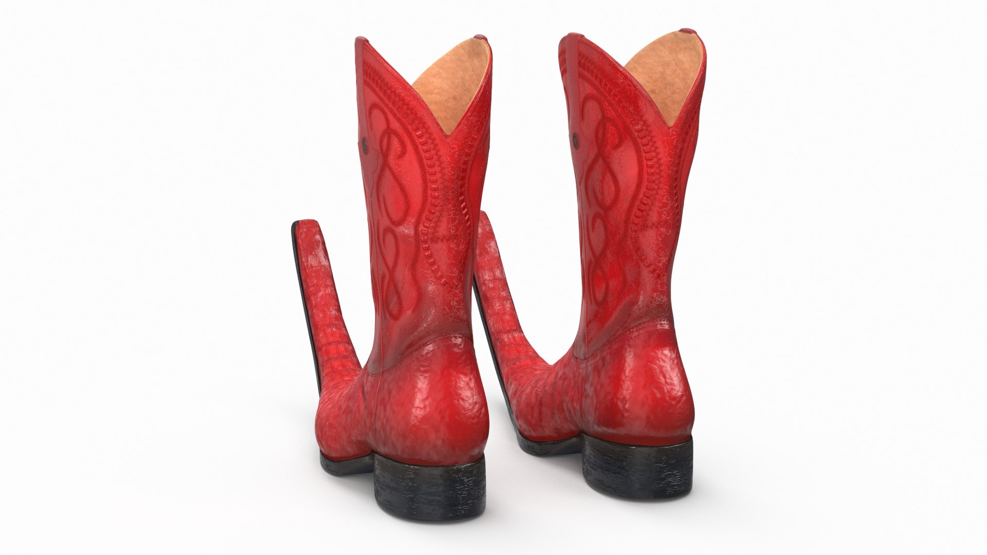 Mexican Guarachero Boots Red 3D Model - TurboSquid 2253078