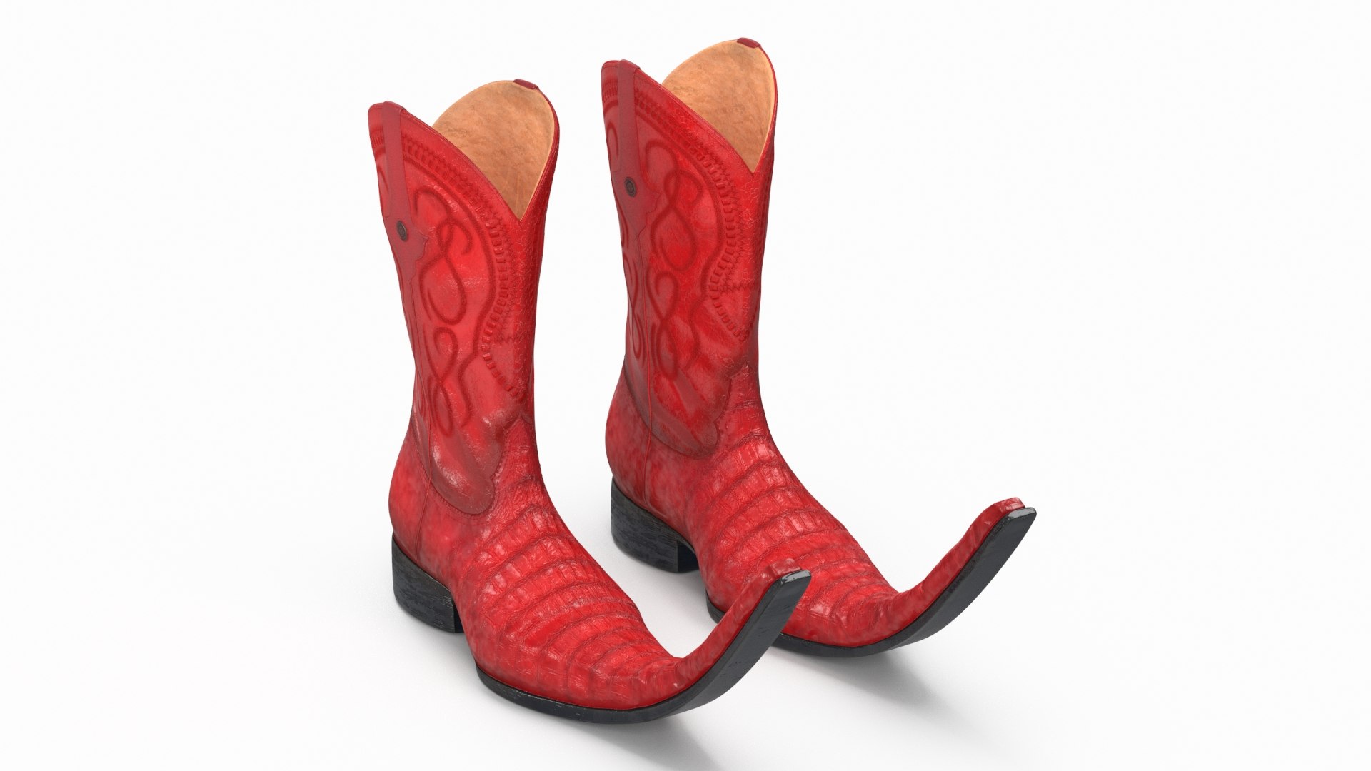 Mexican Guarachero Boots Red 3D Model - TurboSquid 2253078