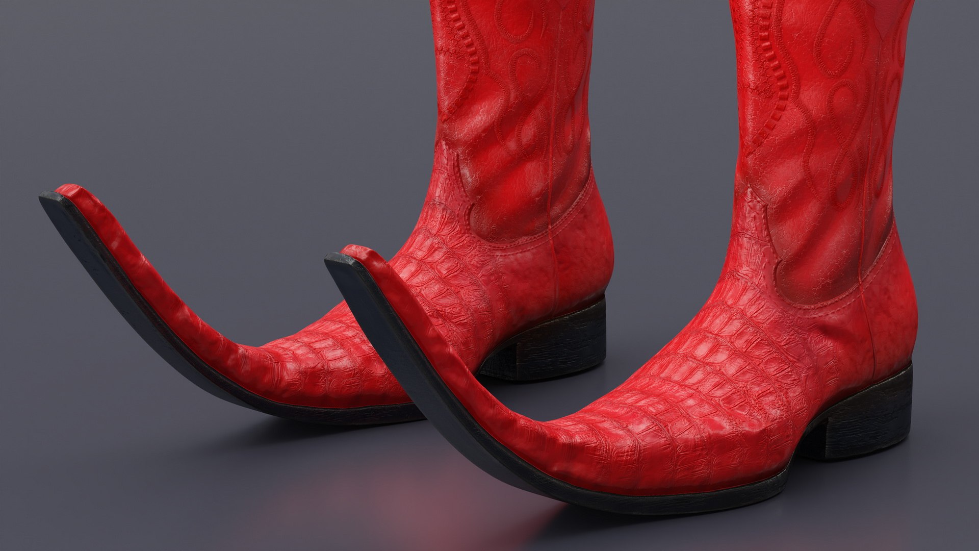 Mexican Guarachero Boots Red 3D Model - TurboSquid 2253078