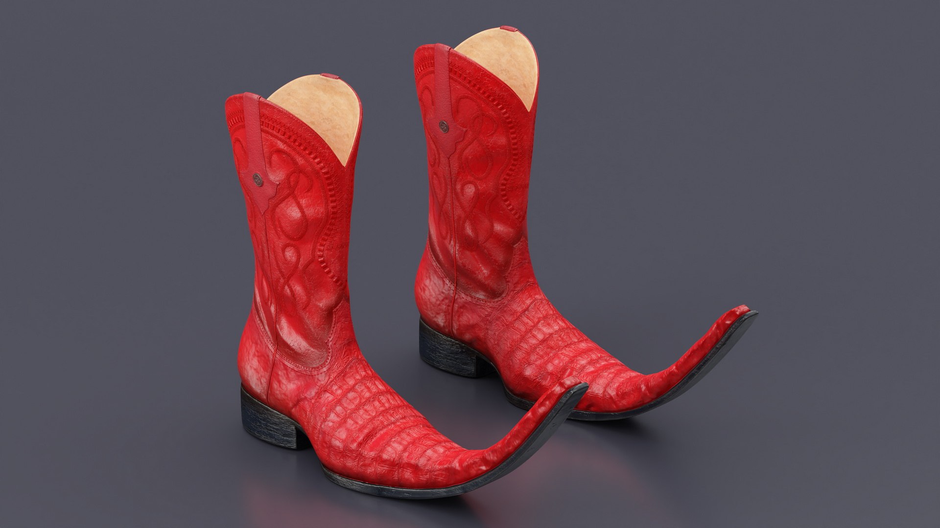 Mexican Guarachero Boots Red 3D Model - TurboSquid 2253078