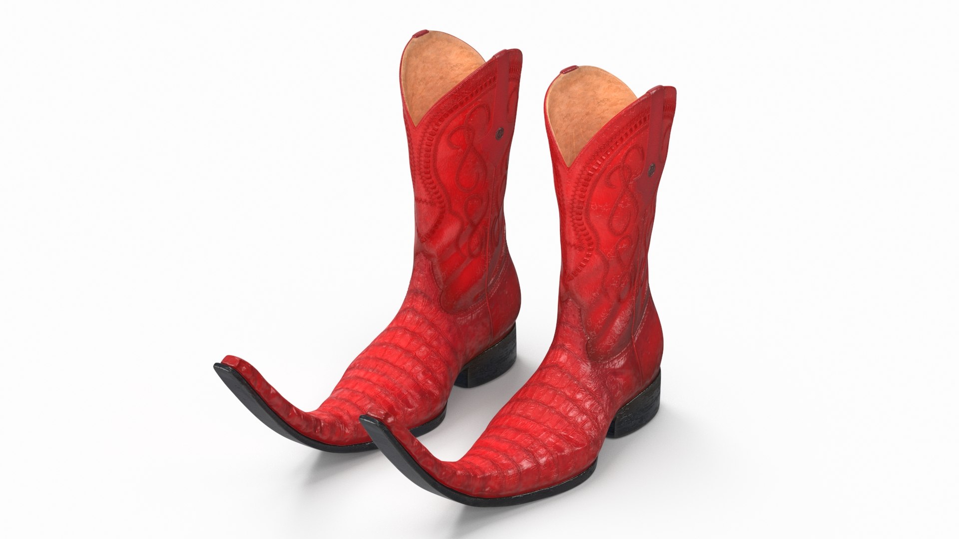 Mexican Guarachero Boots Red 3D Model - TurboSquid 2253078