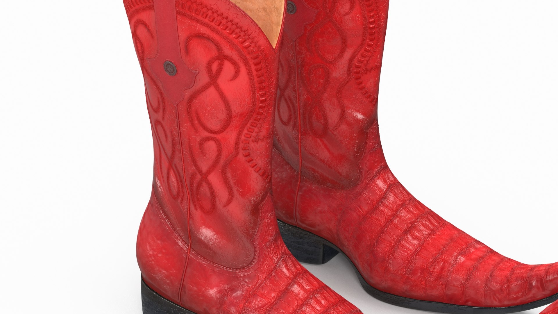 Mexican Guarachero Boots Red 3D Model - TurboSquid 2253078
