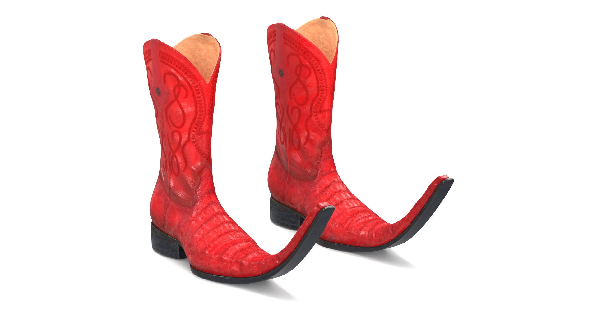 Mexican Guarachero Boots Red 3D Model - TurboSquid 2253078