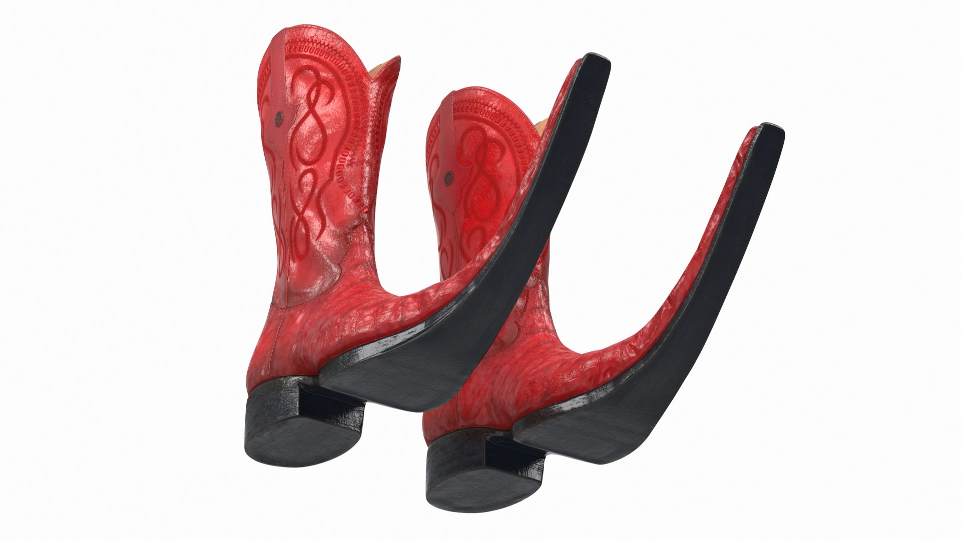 Mexican Guarachero Boots Red 3D Model - TurboSquid 2253078
