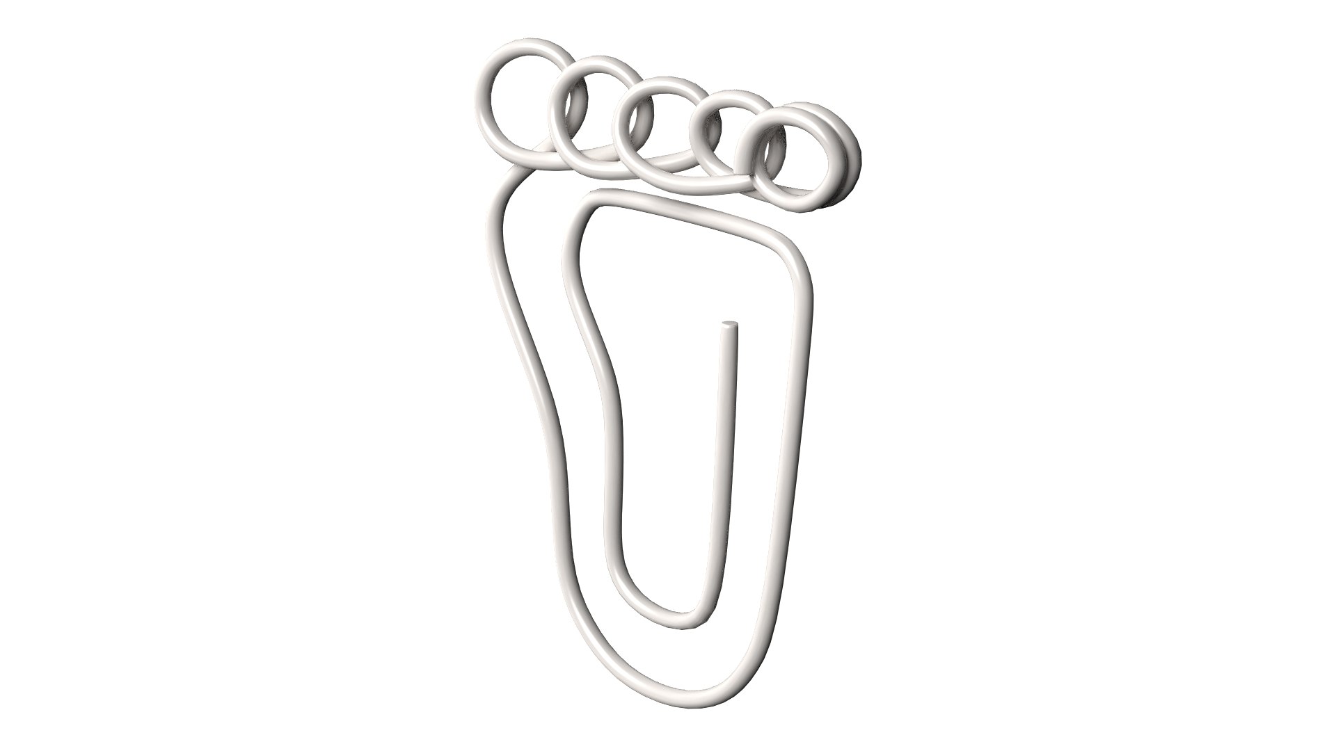 Footprint Shaped Paper Clip 3D Model - TurboSquid 2194209