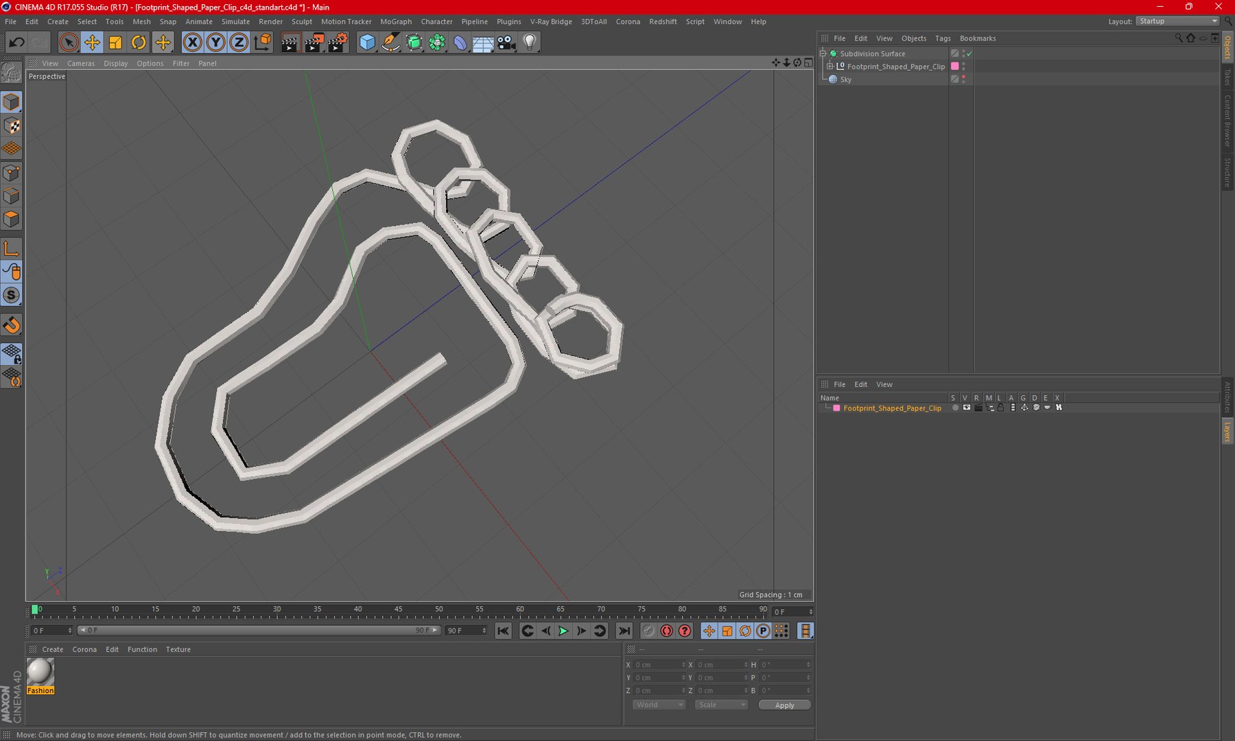Footprint Shaped Paper Clip 3D Model - TurboSquid 2194209