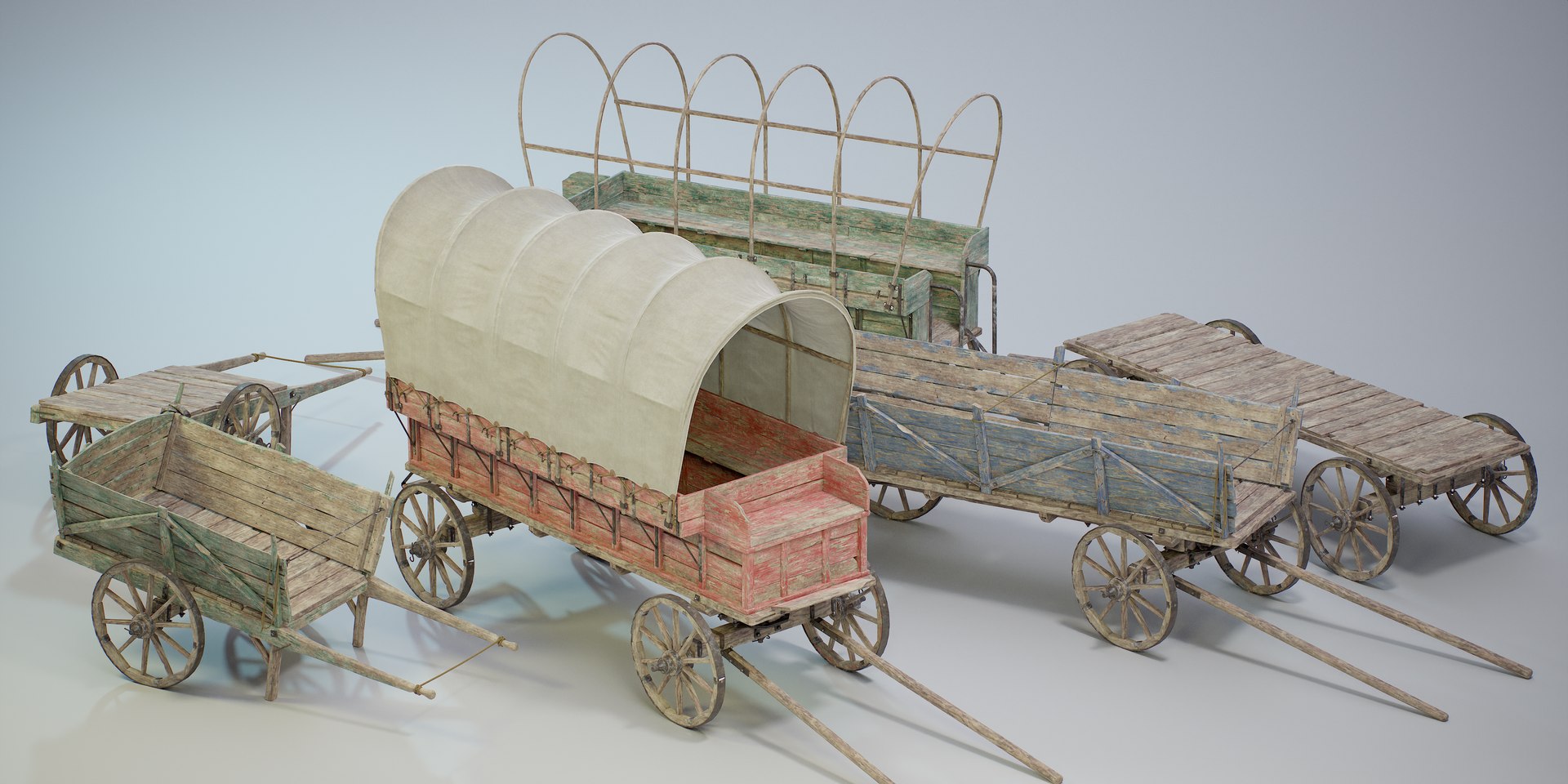 3D Medieval Carts PACK PBR Game Ready - TurboSquid 2091074