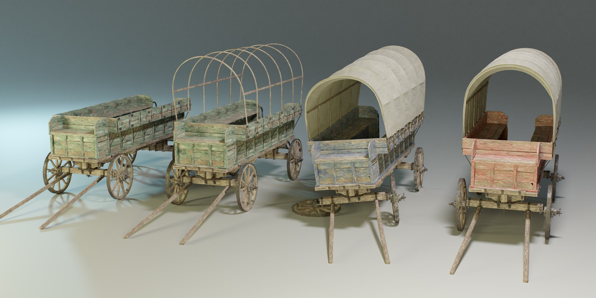 3D Medieval Carts PACK PBR Game Ready - TurboSquid 2091074