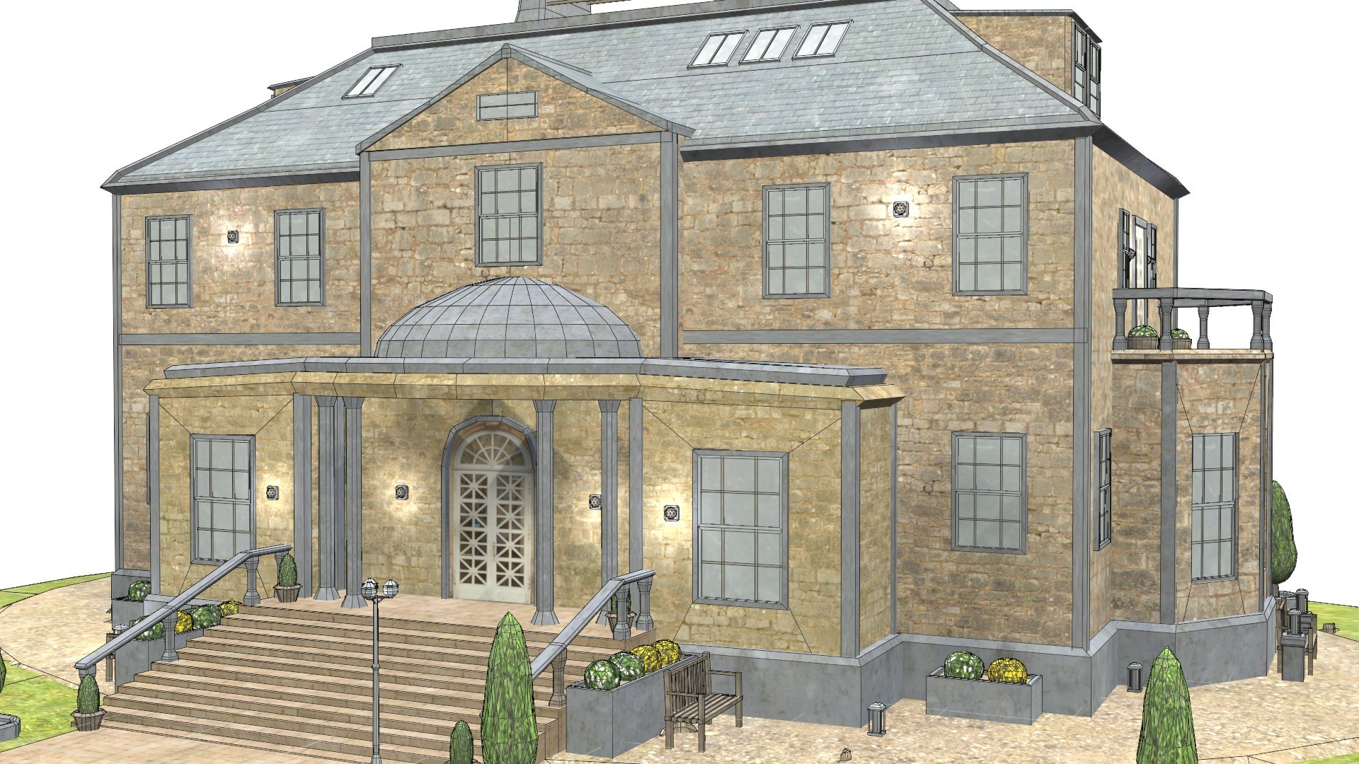 3D - Manor House Model - TurboSquid 1694796