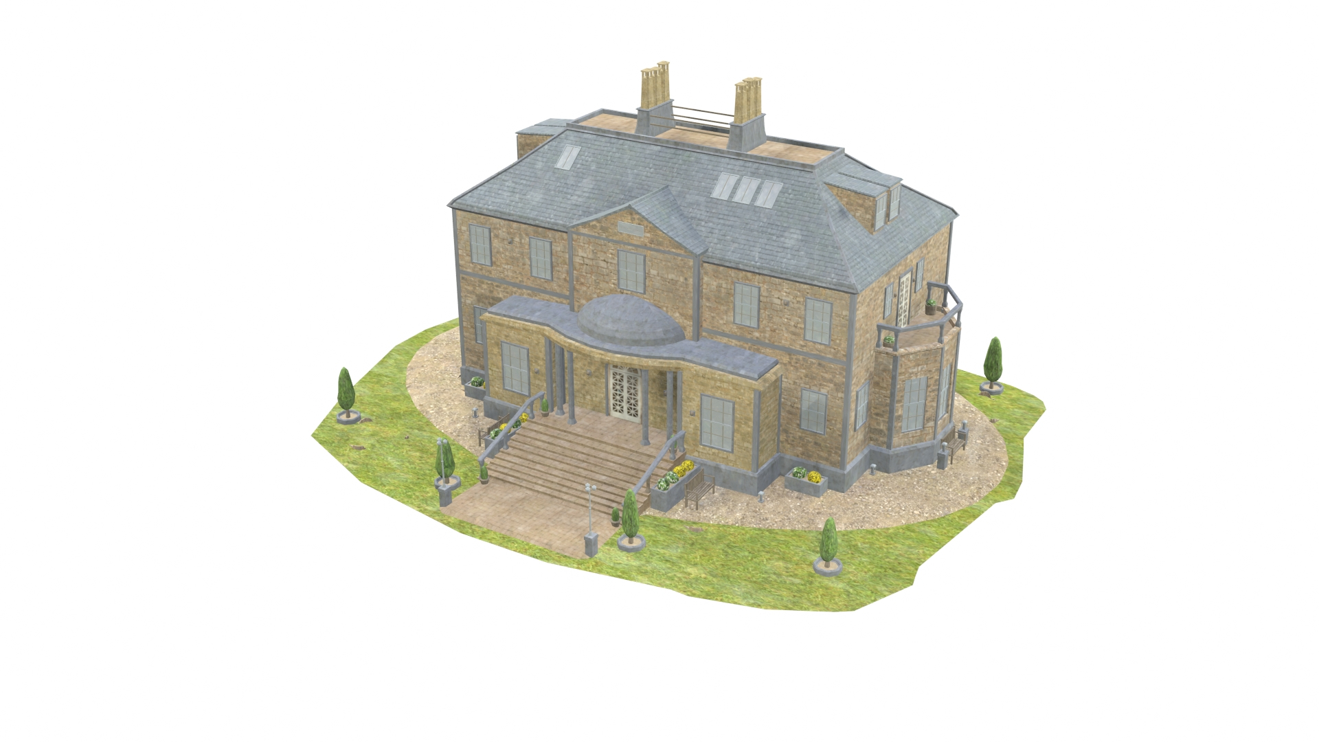 3D - Manor House Model - TurboSquid 1694796
