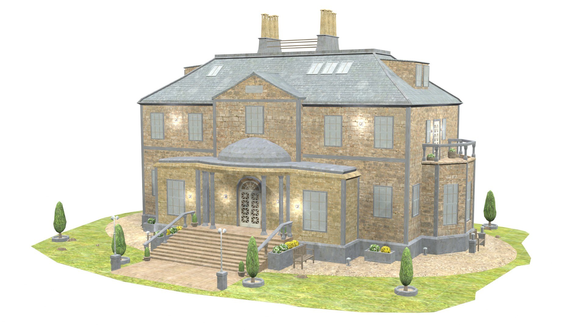 3D - Manor House Model - TurboSquid 1694796