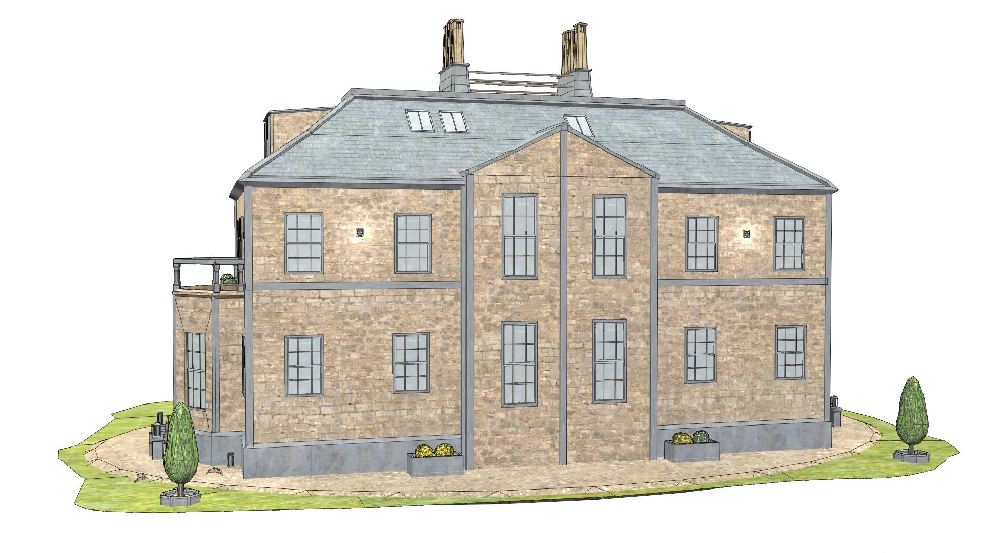 3D - Manor House Model - TurboSquid 1694796