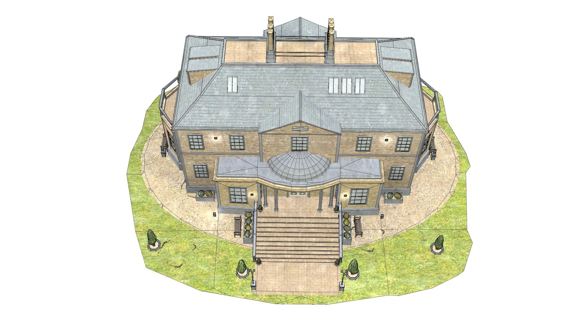 3D - Manor House Model - TurboSquid 1694796