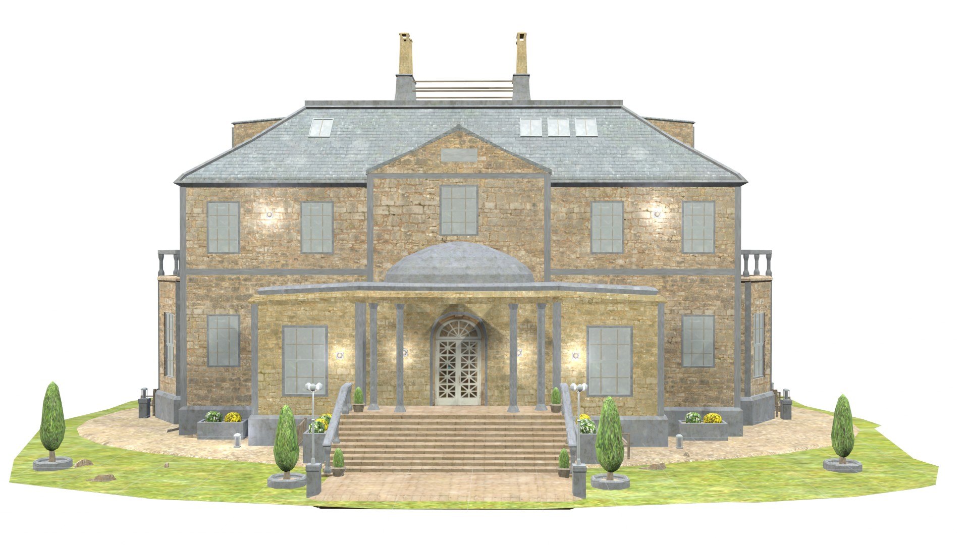 3D - Manor House Model - TurboSquid 1694796