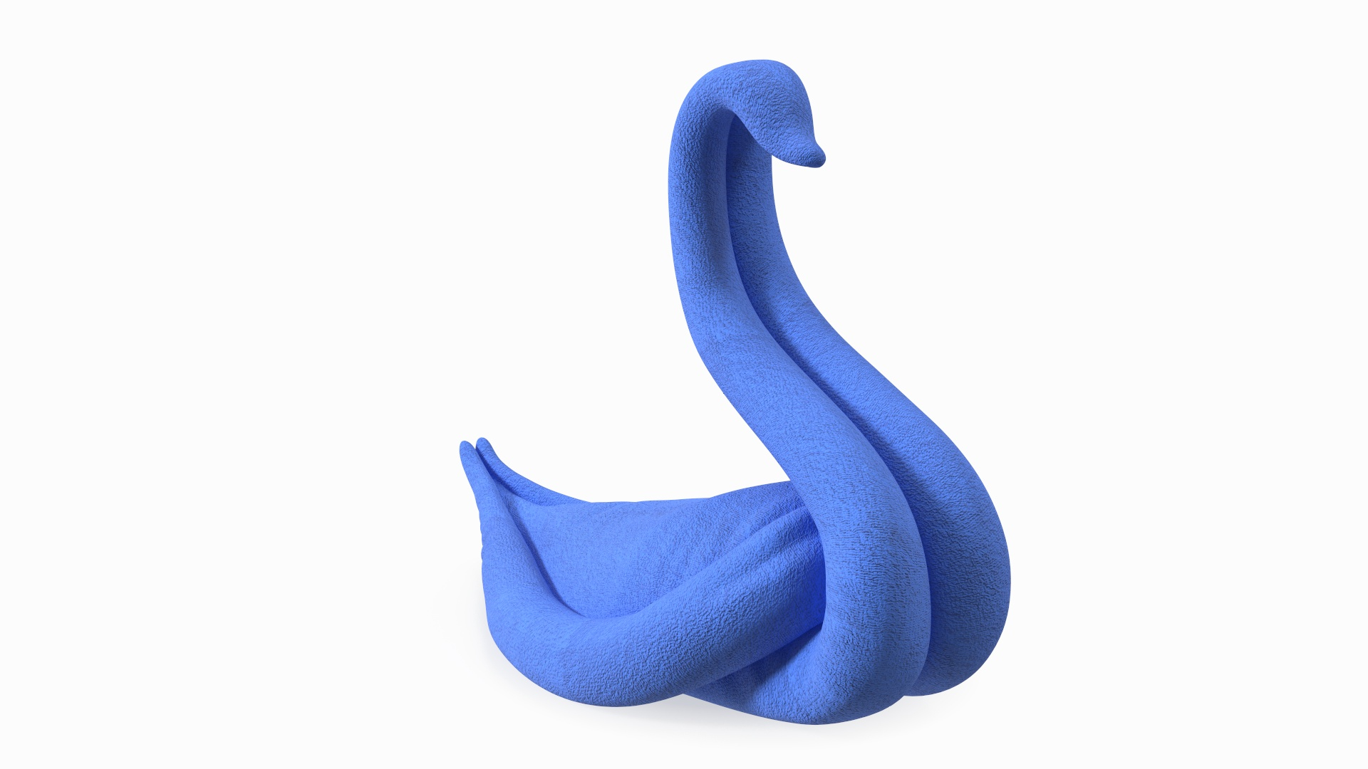 3D Model Elegant Blue Towel Swan With Folded Wings - TurboSquid 2228398