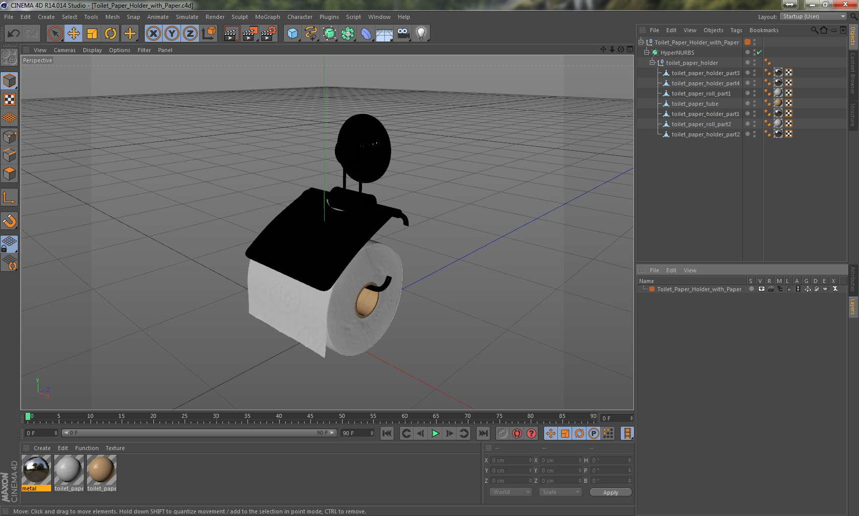 3D toilet paper holder model - TurboSquid 1215697