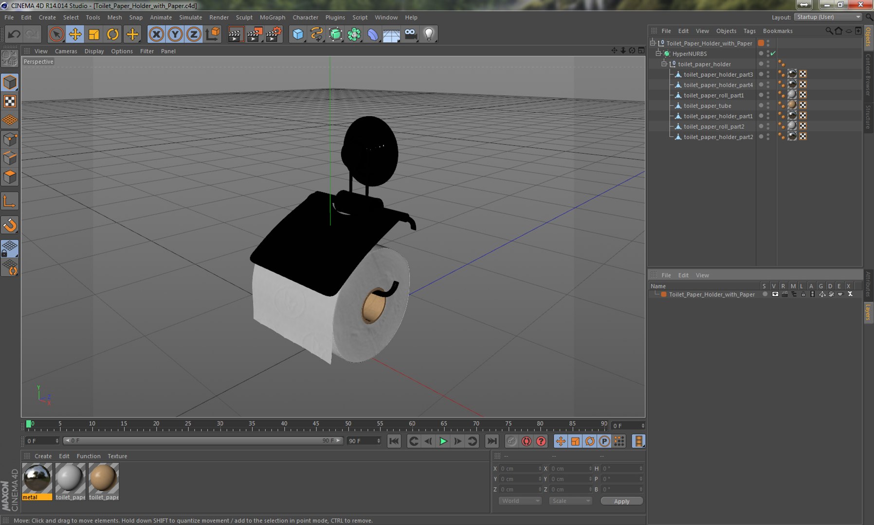 3D Toilet Paper Holder Model - TurboSquid 1215697