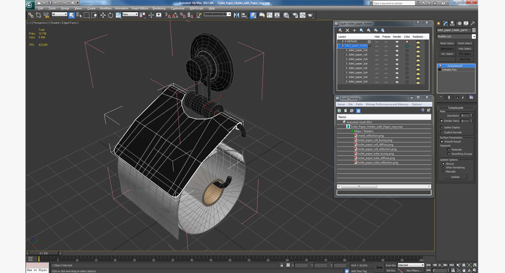 3D Toilet Paper Holder Model - TurboSquid 1215697