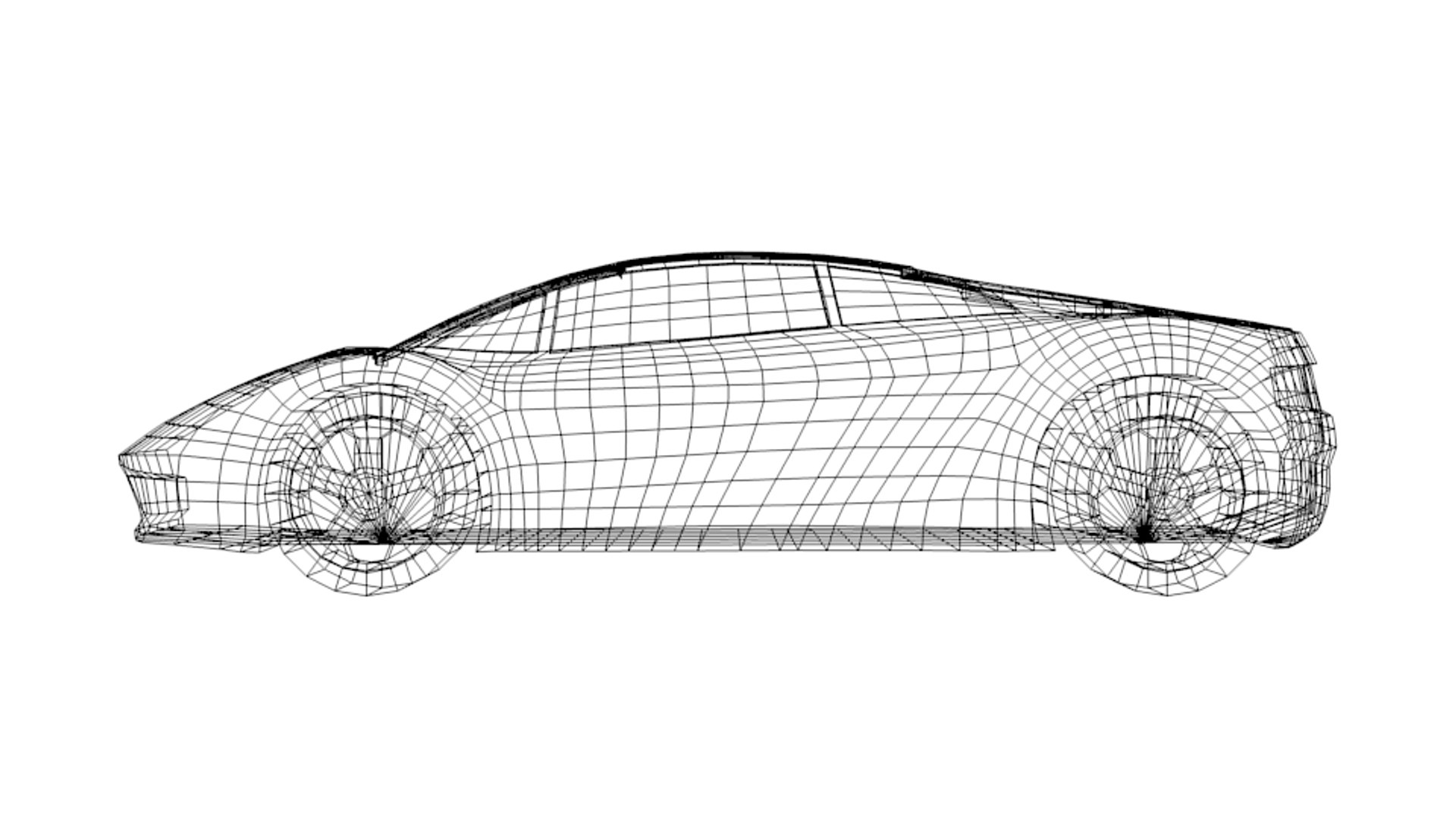 simplified sports car 3d model