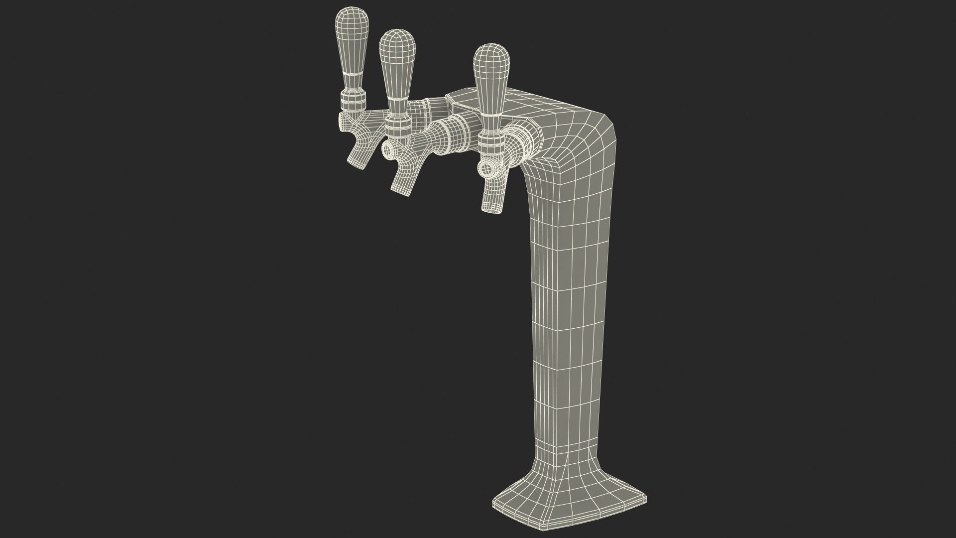 3D Triple Beer Tap Faucet - TurboSquid 1624503