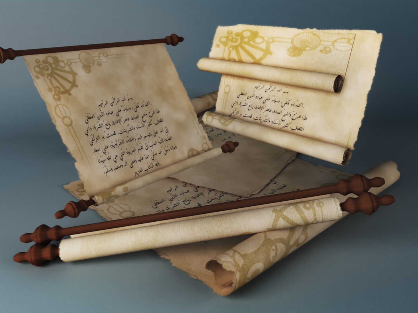 3d Rolling Rigged Parchment Animation