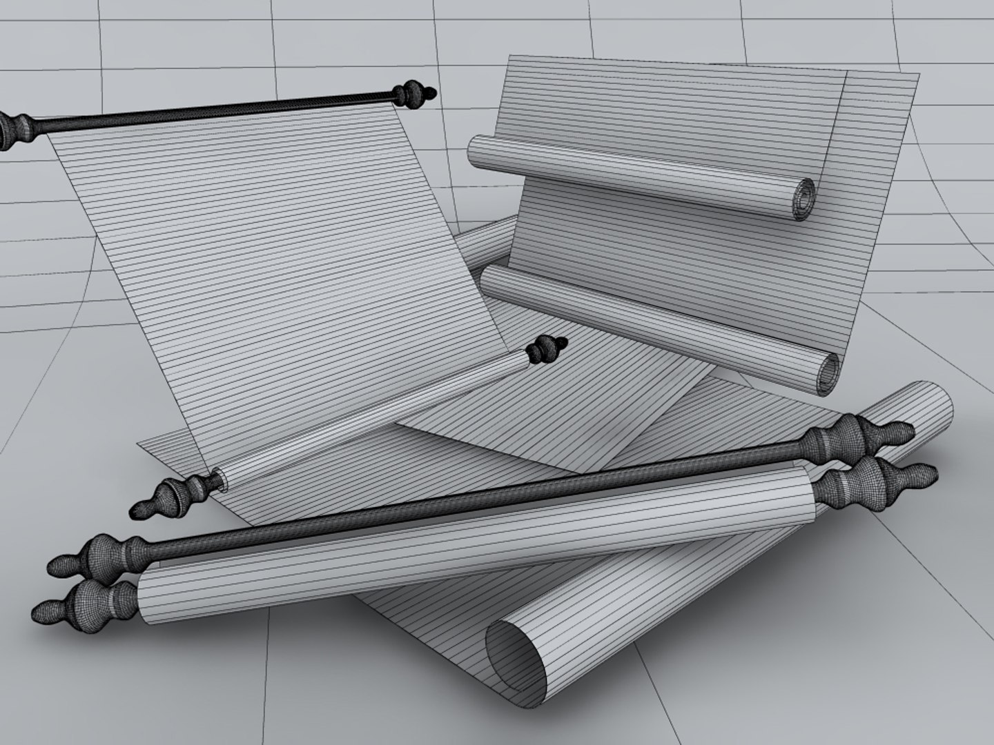 3d Rolling Rigged Parchment Animation