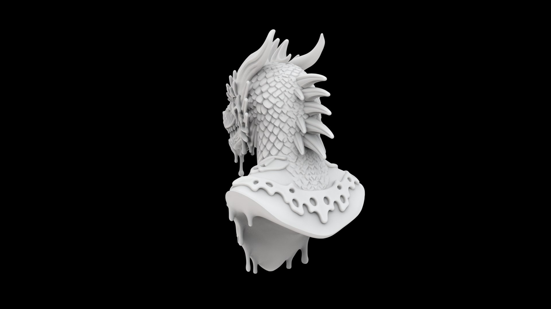Melting Dragon Bust 3D Print Model 3D Model - TurboSquid 2455555