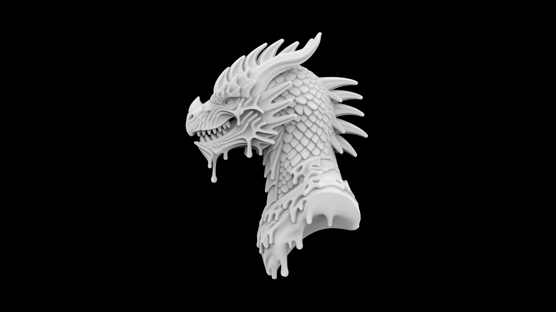 Melting Dragon Bust 3D Print Model 3D Model - TurboSquid 2455555