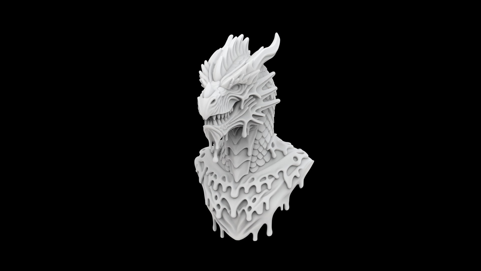 Melting Dragon Bust 3D Print Model 3D Model - TurboSquid 2455555