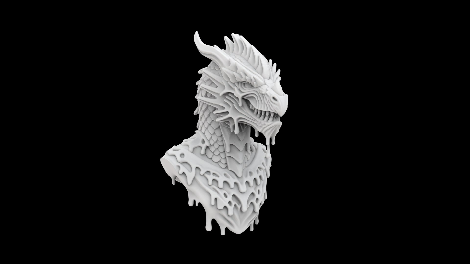 Melting Dragon Bust 3D Print Model 3D Model - TurboSquid 2455555