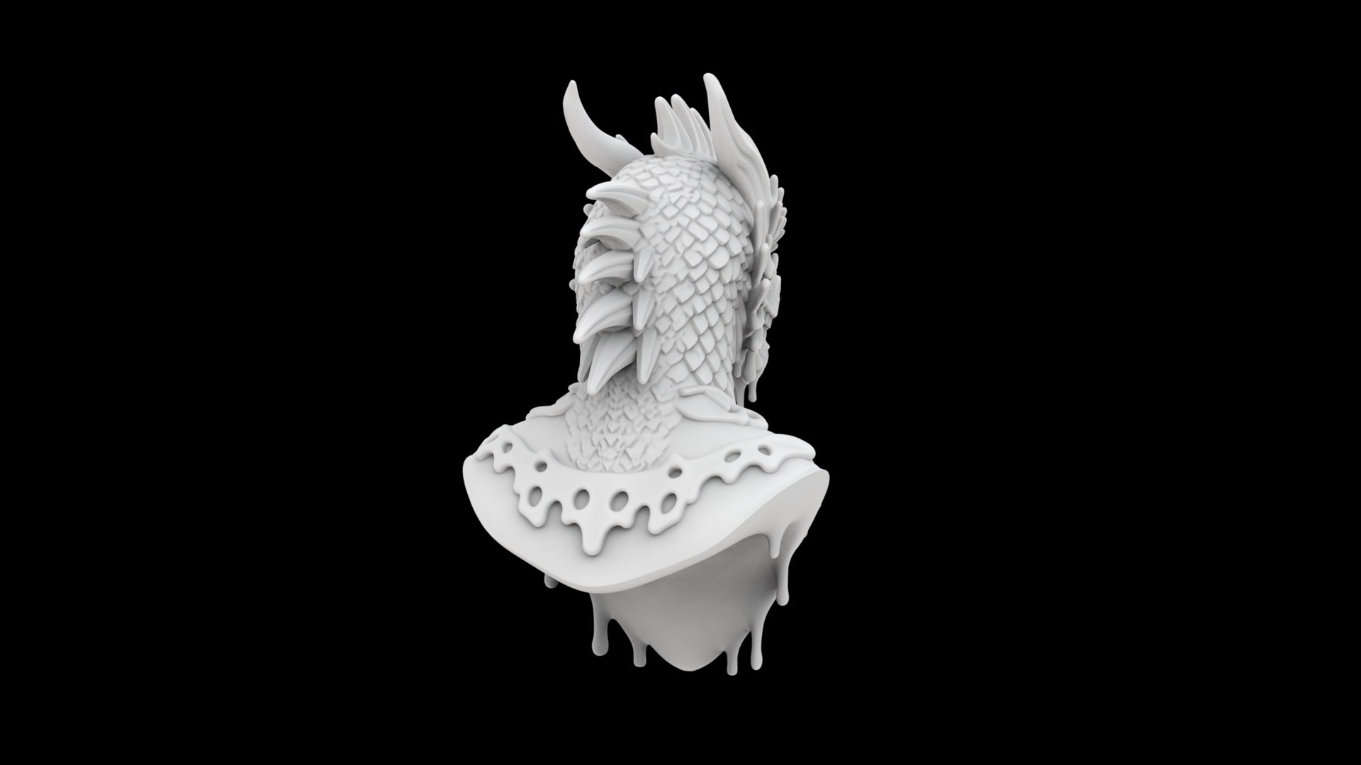 Melting Dragon Bust 3D Print Model 3D Model - TurboSquid 2455555