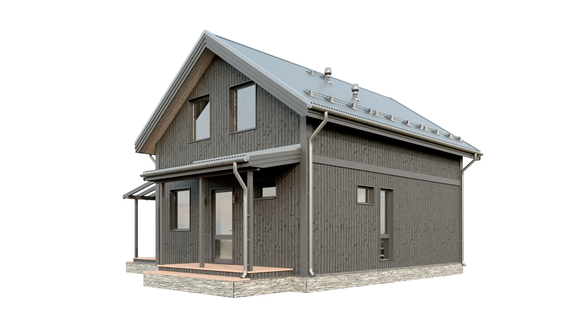 3D Modern Cottage House 2 Model - TurboSquid 1884313