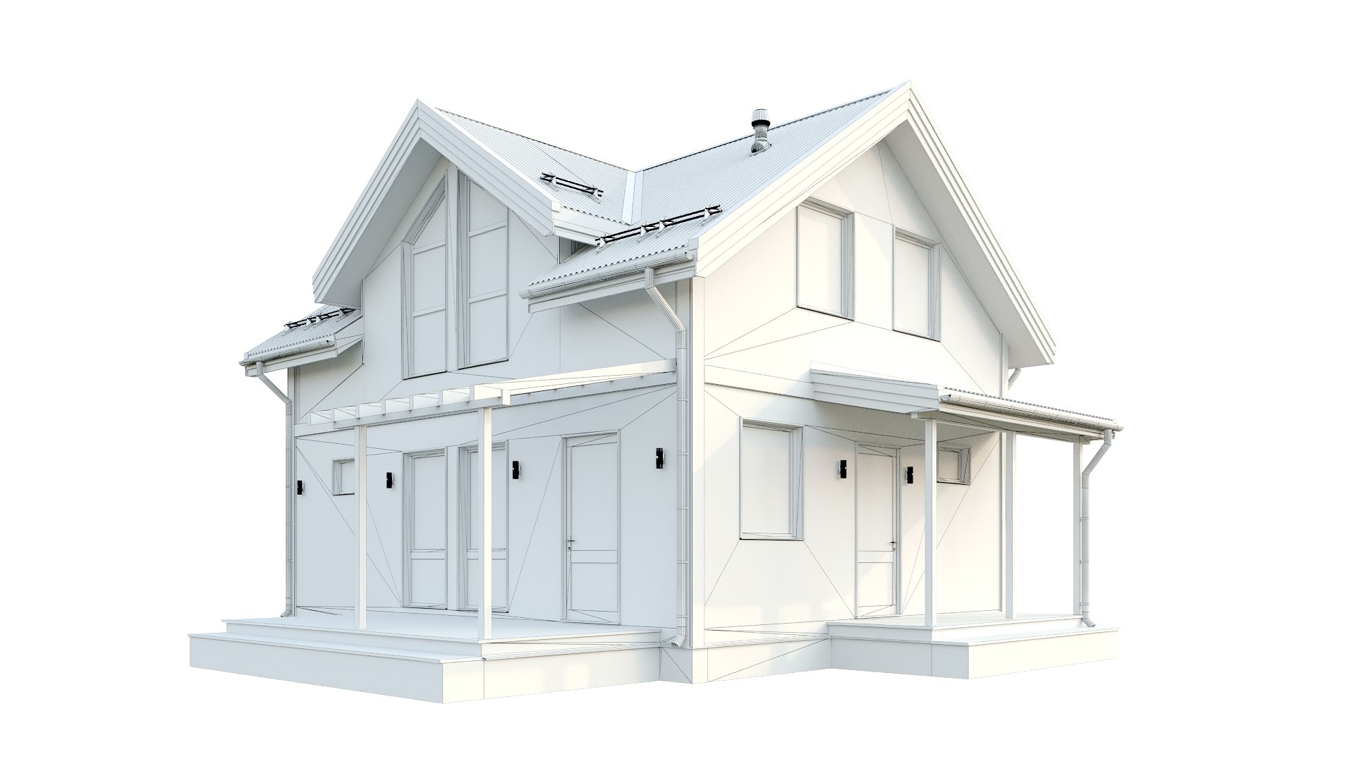 3D Modern Cottage House 2 Model - TurboSquid 1884313