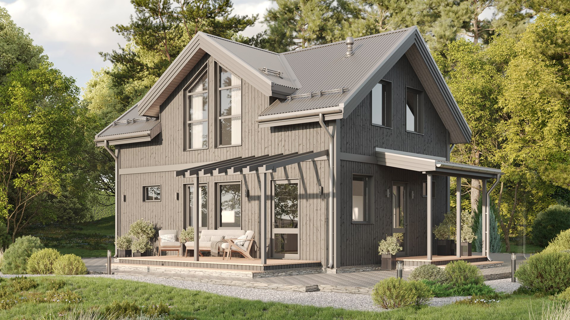 3D Modern Cottage House 2 Model - TurboSquid 1884313