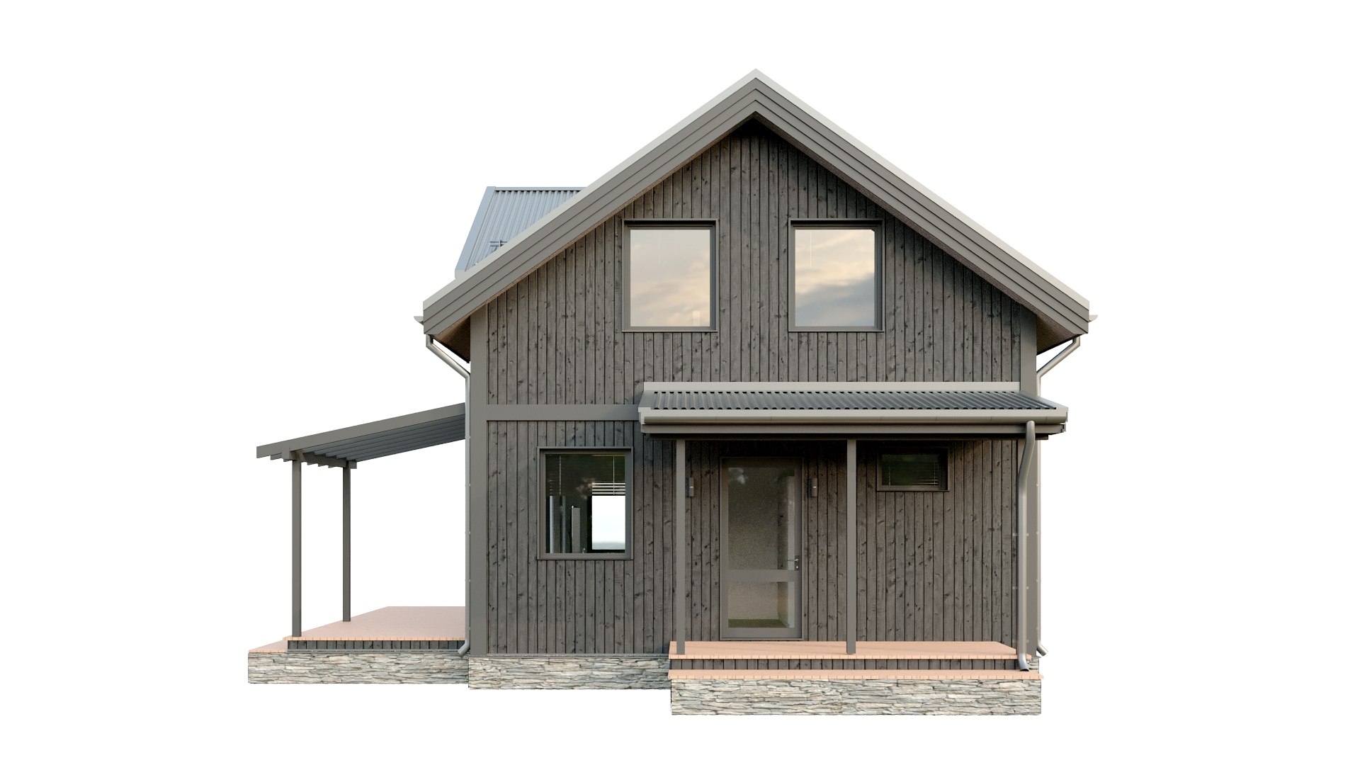 3D Modern Cottage House 2 Model - TurboSquid 1884313