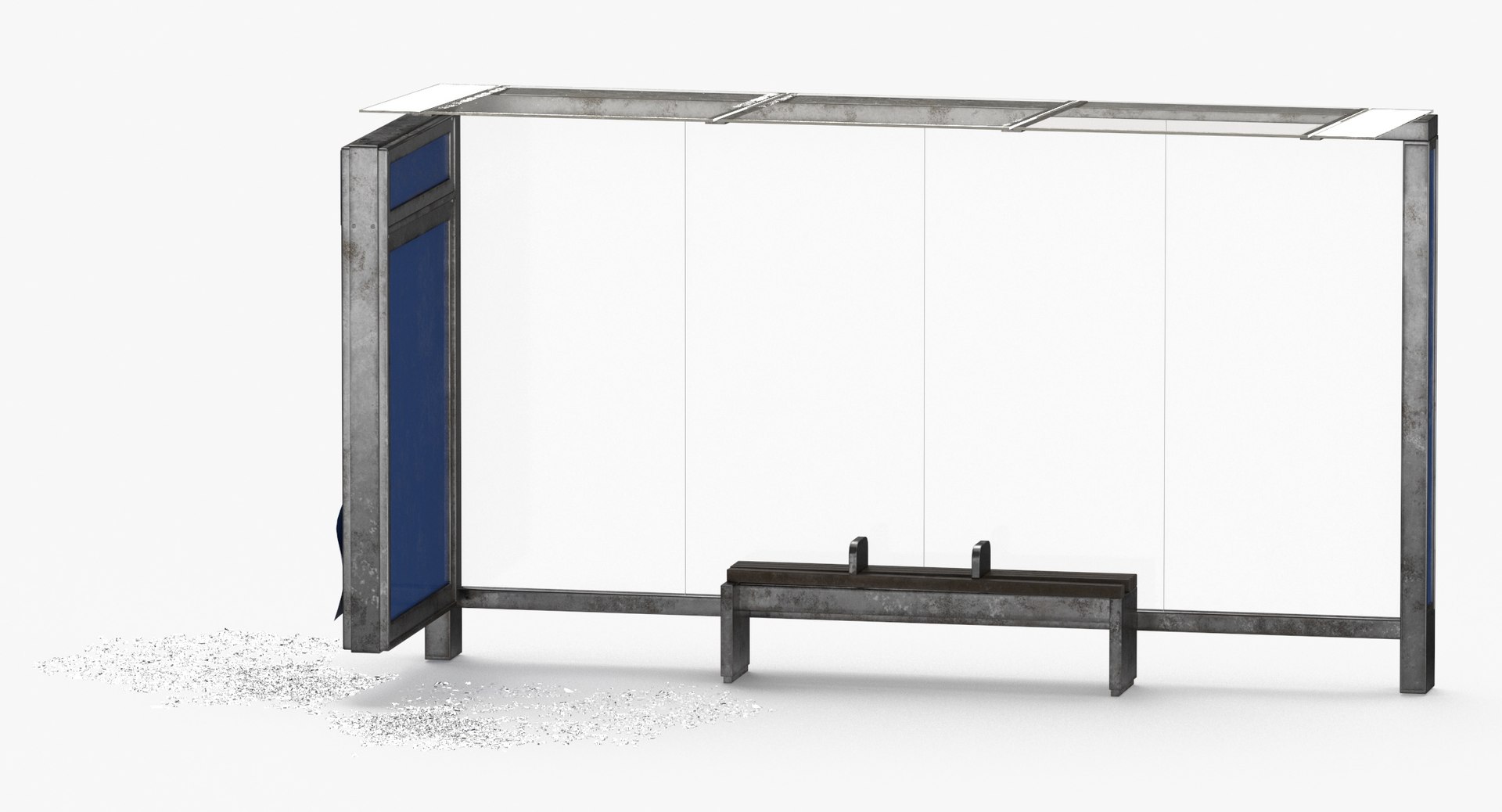 3D Bus Stop 02 Damaged - TurboSquid 1952811