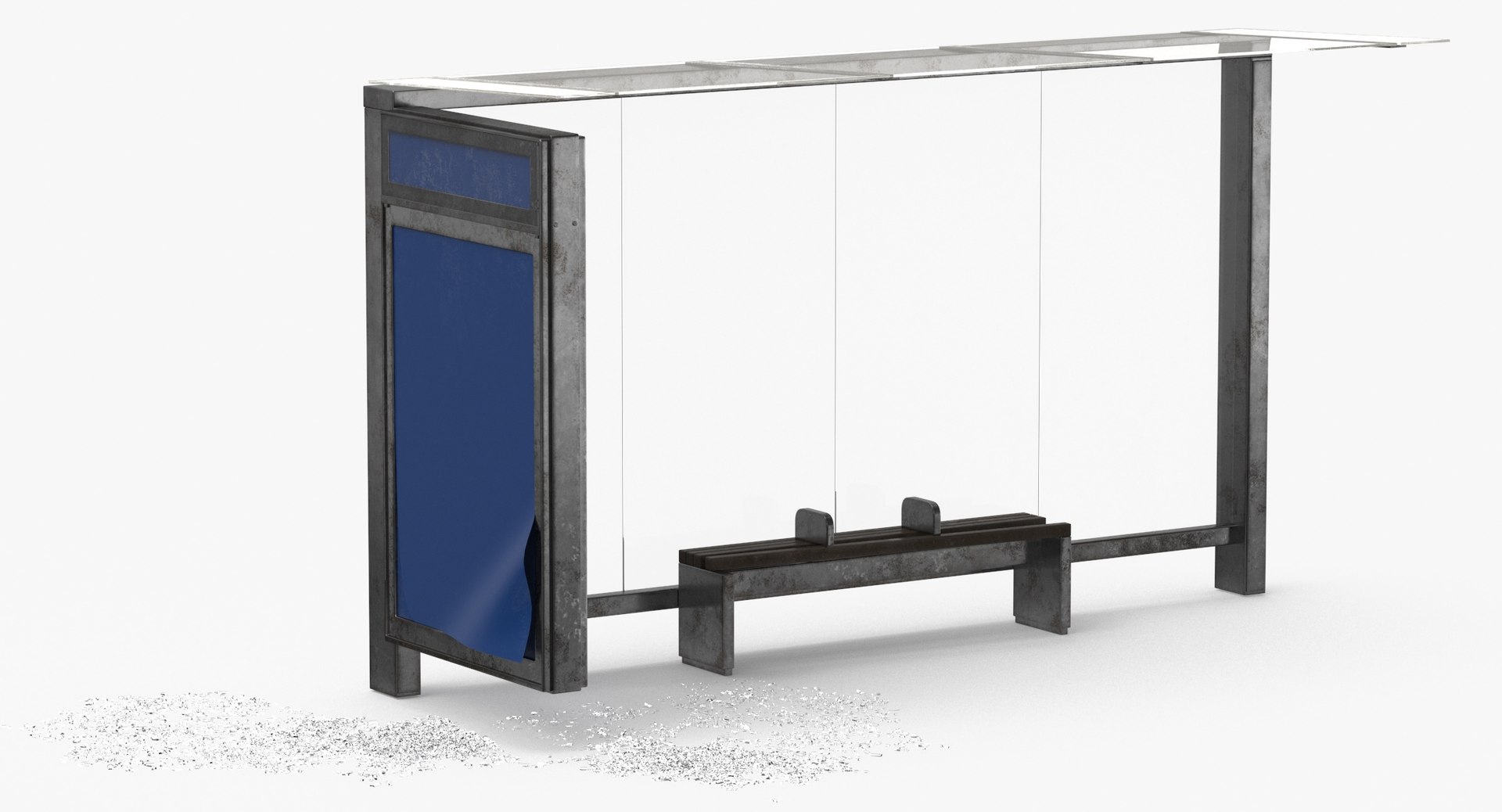3D Bus Stop 02 Damaged - TurboSquid 1952811