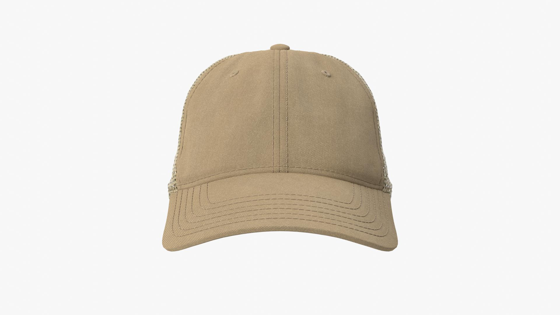3D Model Baseball Cap Khaki Multi-Material With Tiling Textures ...