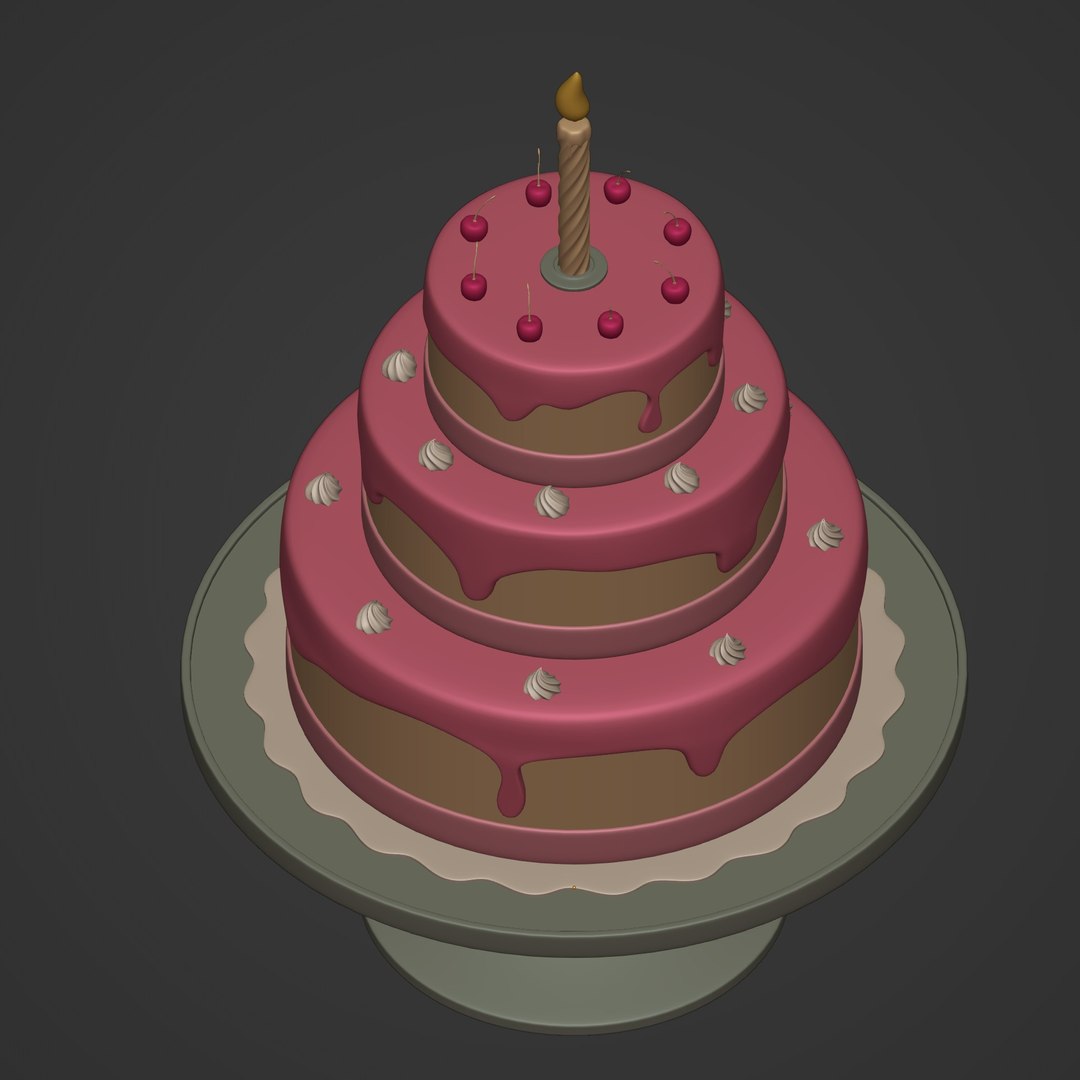 3D Cartoon Birthday Cake - TurboSquid 1848344