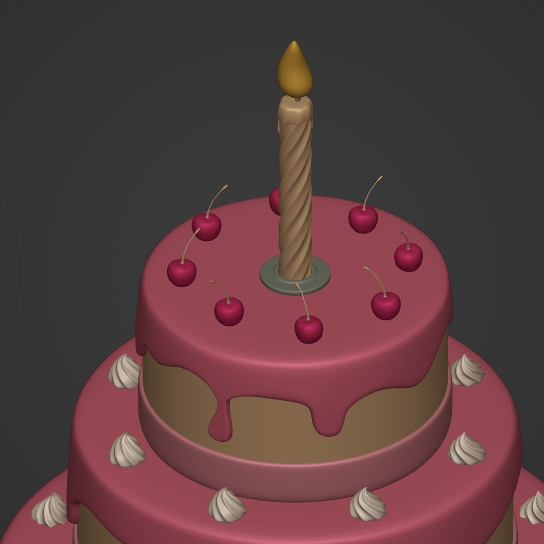 3D Cartoon Birthday Cake - TurboSquid 1848344