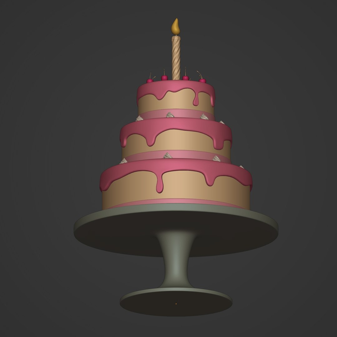 3D Cartoon Birthday Cake - TurboSquid 1848344