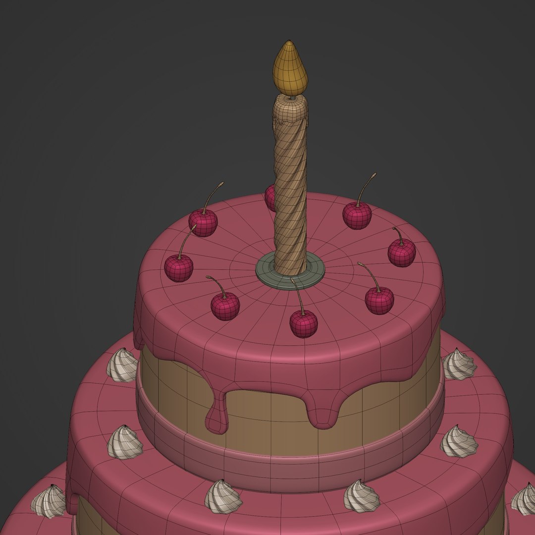 3D Cartoon Birthday Cake - TurboSquid 1848344